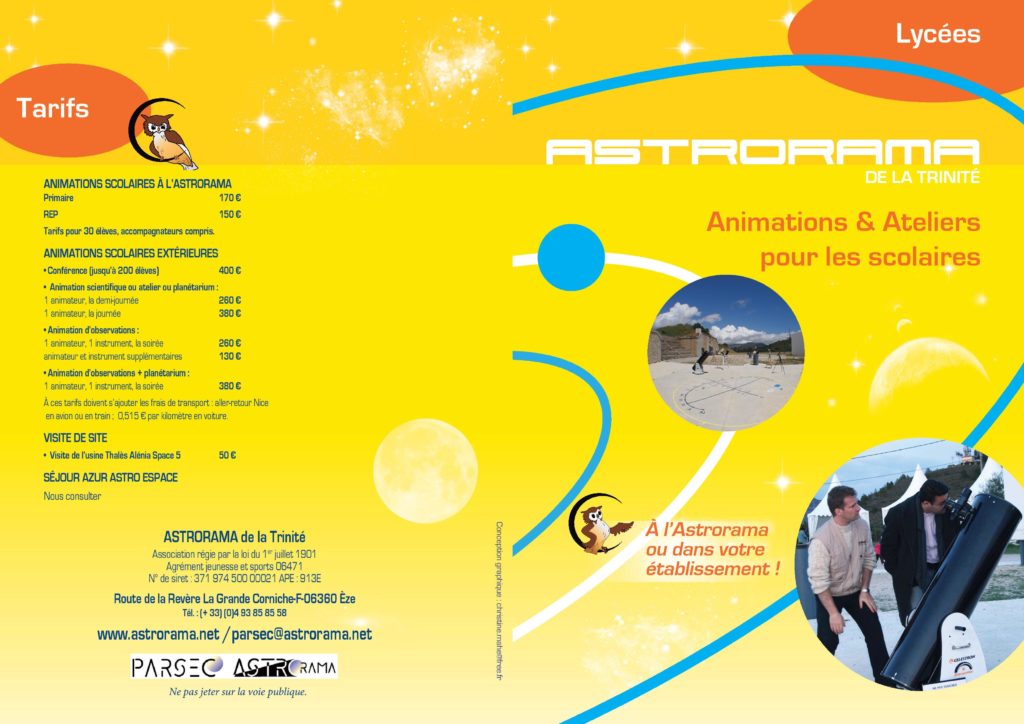 Animations Jeunesse – Astrorama – Parsec